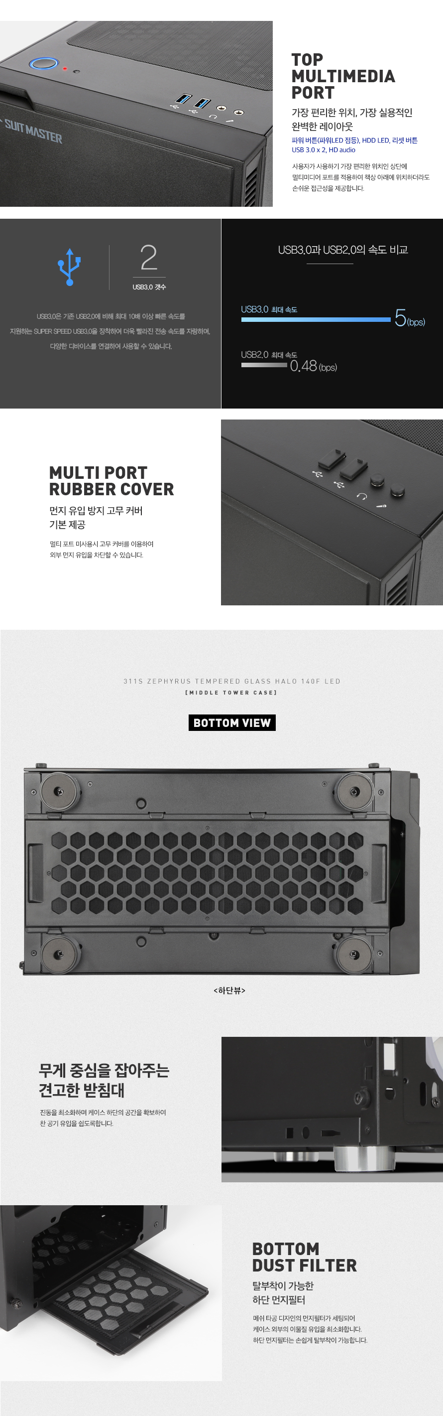 311S 제피로스 강화유리 HALO 140F | ABKO